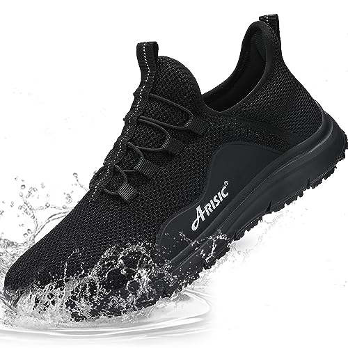 OXOMOCA Non Slip Shoes for Men Kitchen Chef Slip Resistant Shoes Lightweight Comfortable Food Service Shoes Restaurant Slip Resistant Work Shoes Footwear Black