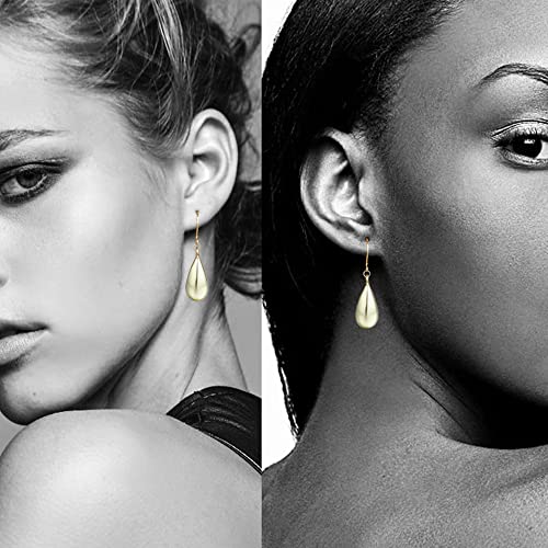 dh&yp Gold teardrop earrings for women,French Style Simple Temperament Water Drop Dangle Earrings for Women, Independent Designer, gift for girlfriend, Mom, Sister