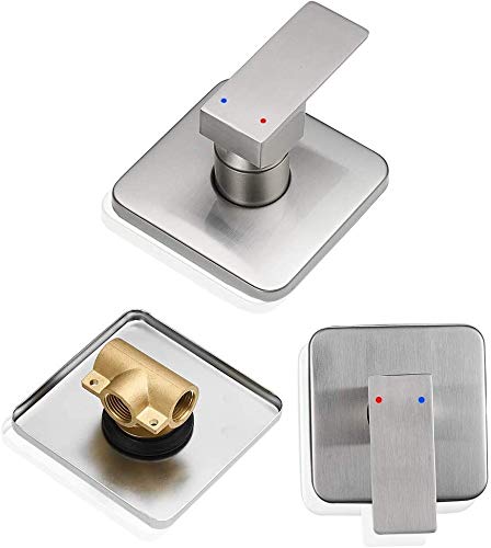 JingGang Shower Faucet Brushed Nickel Rain Shower Head Shower Faucets Sets Complete Bathroom Rainfall Shower System, Single Function Shower Trim Kit with Rough-in Valve