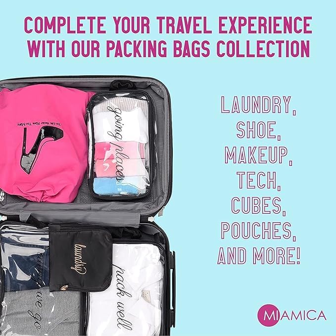 MIAMICA Foldable Travel Laundry Bag, 35'' x 24'', Black and White Daisy Floral Motif "Laundry" – Lightweight, Durable Design with Drawstring Closure