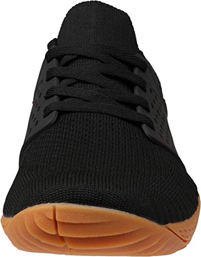 WHITIN Men's Trail Running Shoes Minimalist Barefoot Wide Width Size 10 Toe Box Gym Workout Fitness Low Zero Drop Comfy Tennis Five Fingers Black Gum 43