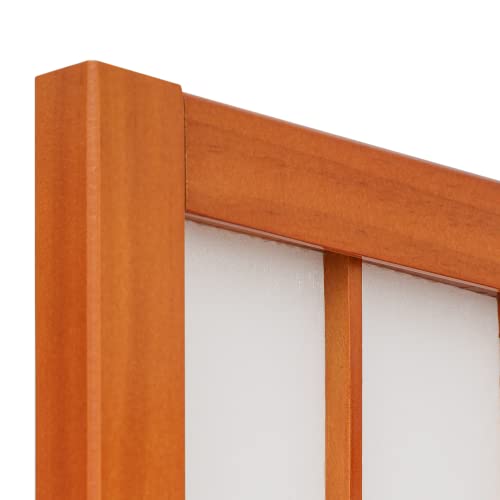 Magshion 3-Panels Room Dividers and Folding Privacy Screens 6.5ft High Oriental Small Grids Folding Screen Room Divider Separating Wall Freestanding Shoji Screen for Home Office