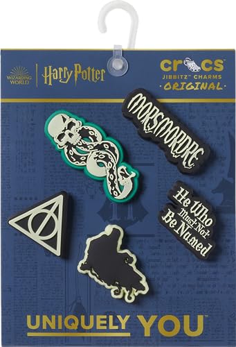 Crocs Unisex's Jibbitz Shoe Multi Pack, Charms Characters, Harry Potter Dark Arts, 5 Pack