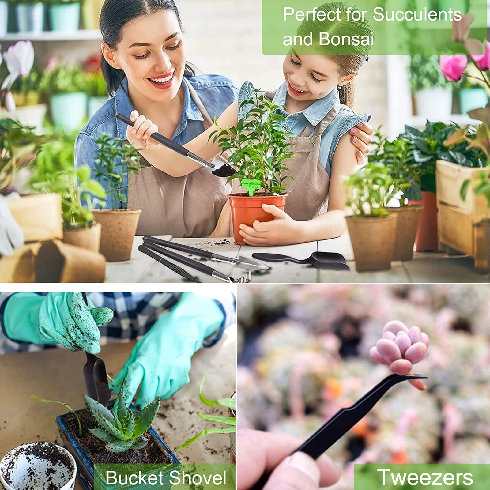 HIPENO Bonsai Tools Set, 24 PCs Bonsai Tree Kit High Carbon Steel Bonsai Tree Trimming Pruning Shears, Scissors, Bonsai Wires, Gardening Gifts for Bonsai Starter