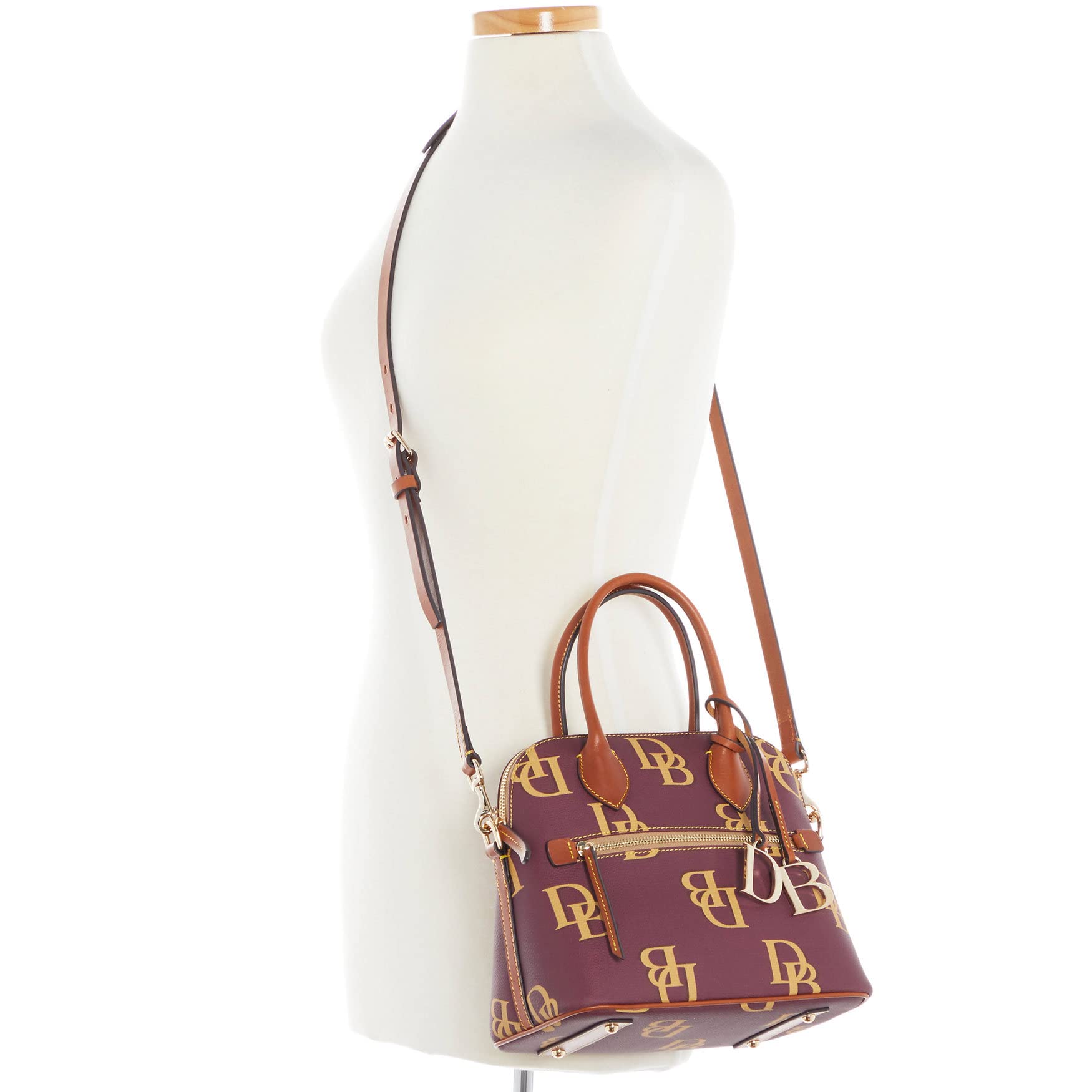 Dooney & Bourke Handbag, Monogram Domed Satchel - Wine