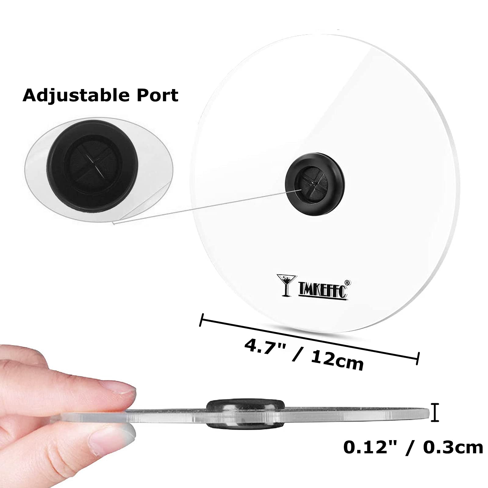 TMKEFFC Smoking Gun Cup Covers Pack of 2, Lids for Cocktail Drinks Handy Smoke Infuser Accessories, for Wine-Cups Goblet Glasses Tumblers Mugs Bowls Diameter Below 4.7"