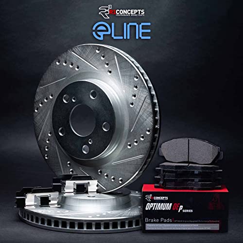 R1 Concepts Front Brakes and Rotors Kit |Front Brake Pads| Brake Rotors and Pads| Optimum OEp Brake Pads and Rotors| Hardware Kit|fits 2007-2015 Mazda CX-9