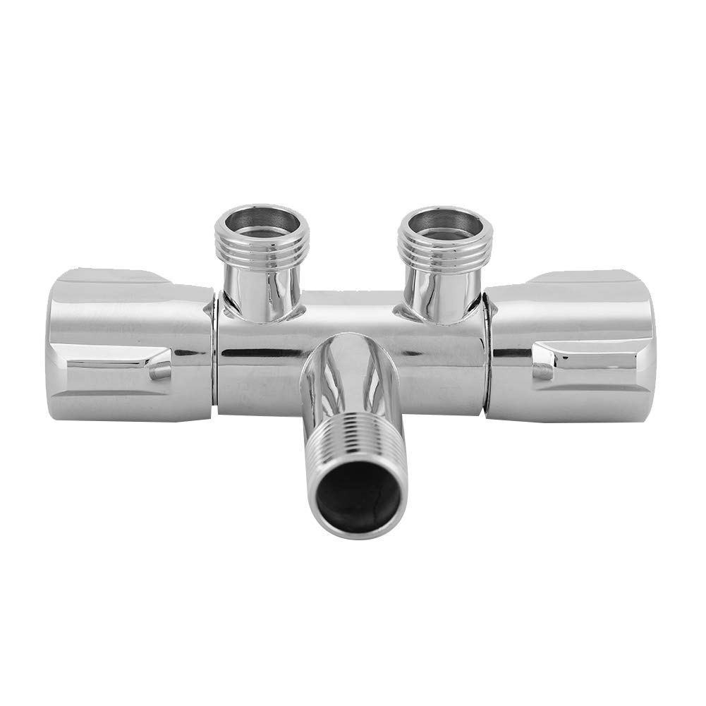 Toilet Bidet, Copper Double Switch Outlet Angle Valve Toilet Bidet Shower Faucet Bathroom Accessories G1/2