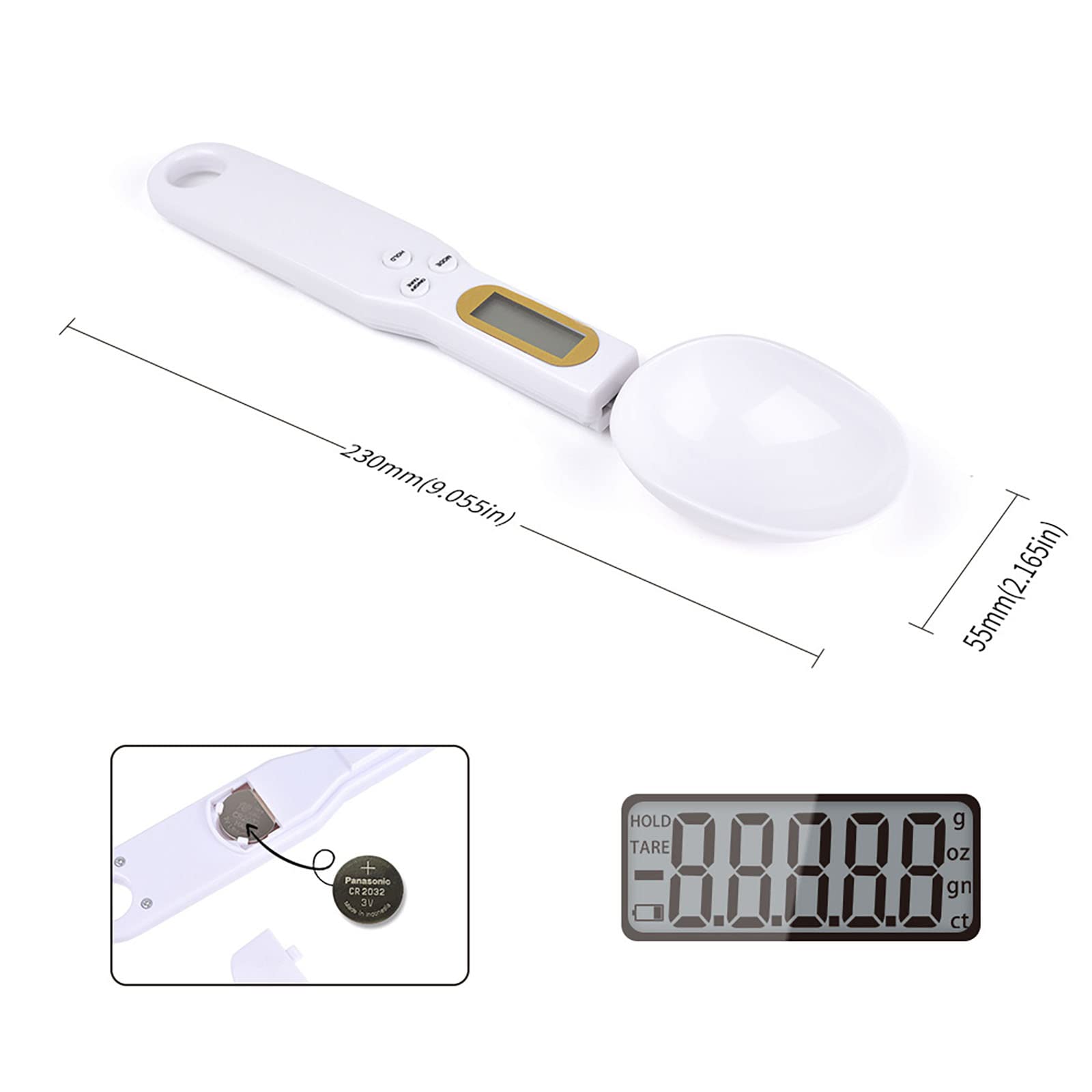 Digital Food Scale Food Scale: Spoon Scale,Electronic Food Scale Digital Spoon Scale 500g/0.1g Small Scale with LCD Display Digital Kitchen Scale for Coffee Power,Pills,Tea,Flour,Oil,Baking.
