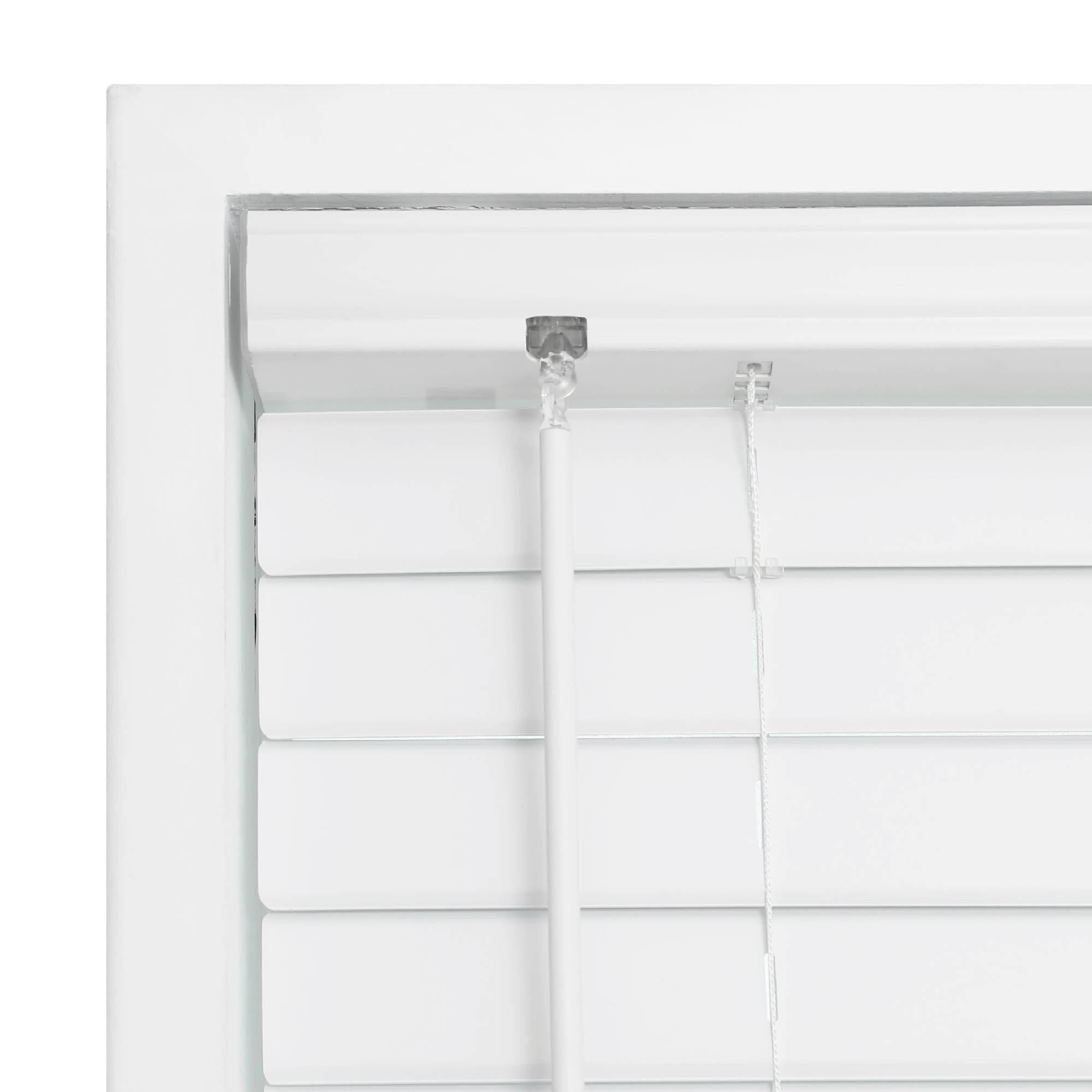 DEZ FURNISHINGS 2" Cordless Flat Slat Venetian Blind, 61.5"W x 64"H, White