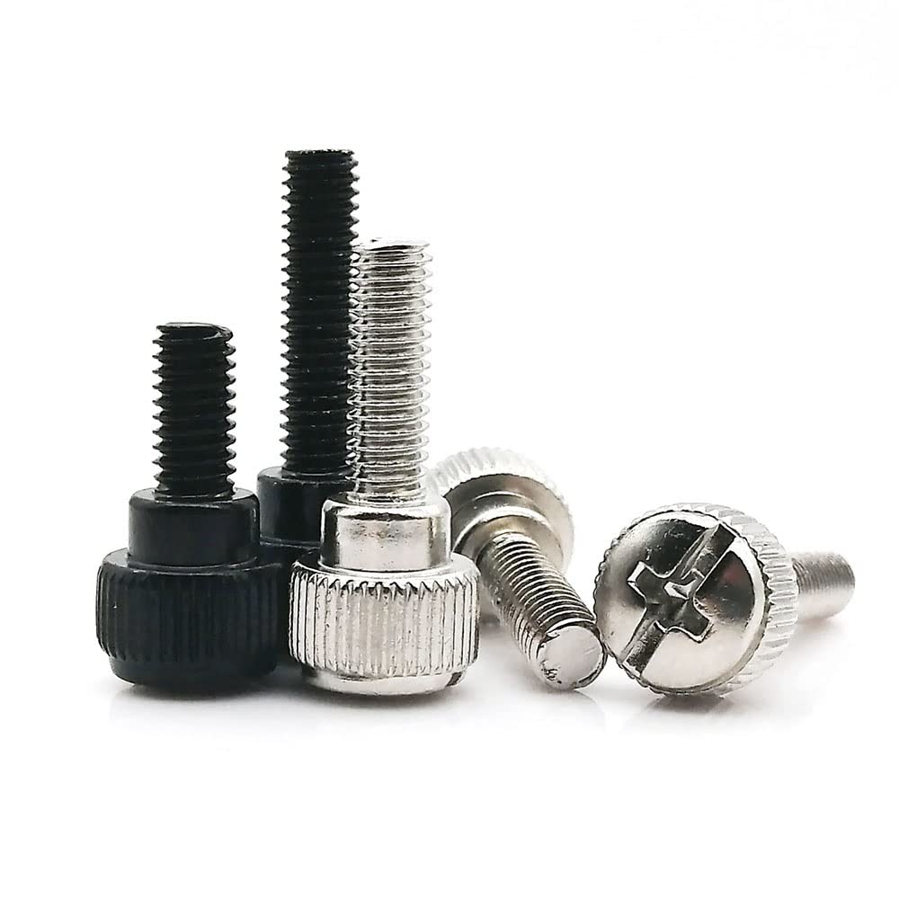 FQDFAYEE 30pcs Computer Case Screws Thumb Thumbscrews Hand Tighten Thumbscrew Thumb Bolt Screw for Power Supply PCI M3 M4 (Color : Silver, Size : M4x10mm 30pcs)