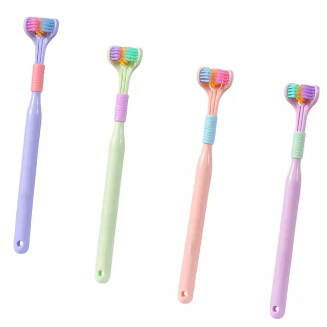 Green 3-Sided Triple Angle Toothhugger Training Toothbrush, Ultra Soft Bristles, Toddler and Autistic Oral Care for 1 Year and Up