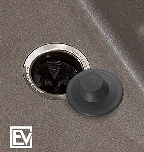 Kitchen Sink Stopper (#STP-PL) - Black Plastic Sink Plug Drain Stopper - Replacement Garbage Disposal Stopper | Kitchen Sink Drain for Kohler, Insinkerator, & Waste King