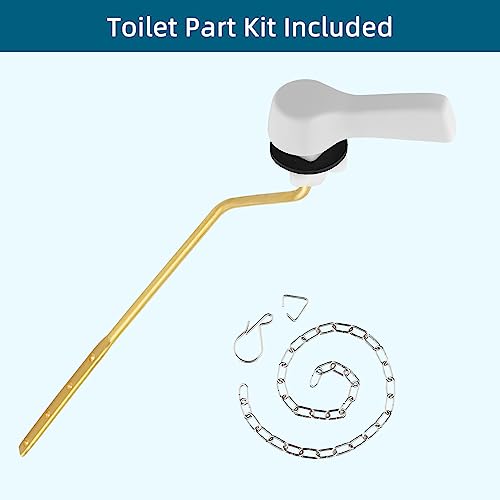 Hygie Rinse Universal Toilet Trip Lever Toilet Tank Side Mount Handle with 1pc Flapper Chain, Toilet Flush Lever Handle Toilet Handle Replacement Kit, White