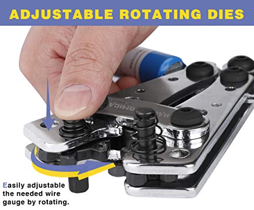 haisstronica Battery Cable Lug Crimping Tools-Wire Crimper Tool,AWG 10 8 6 4 2 1 Battery Terminal Crimper for Heavy Duty Wire Lugs,Battery Terminal,Copper Lugs Terminals