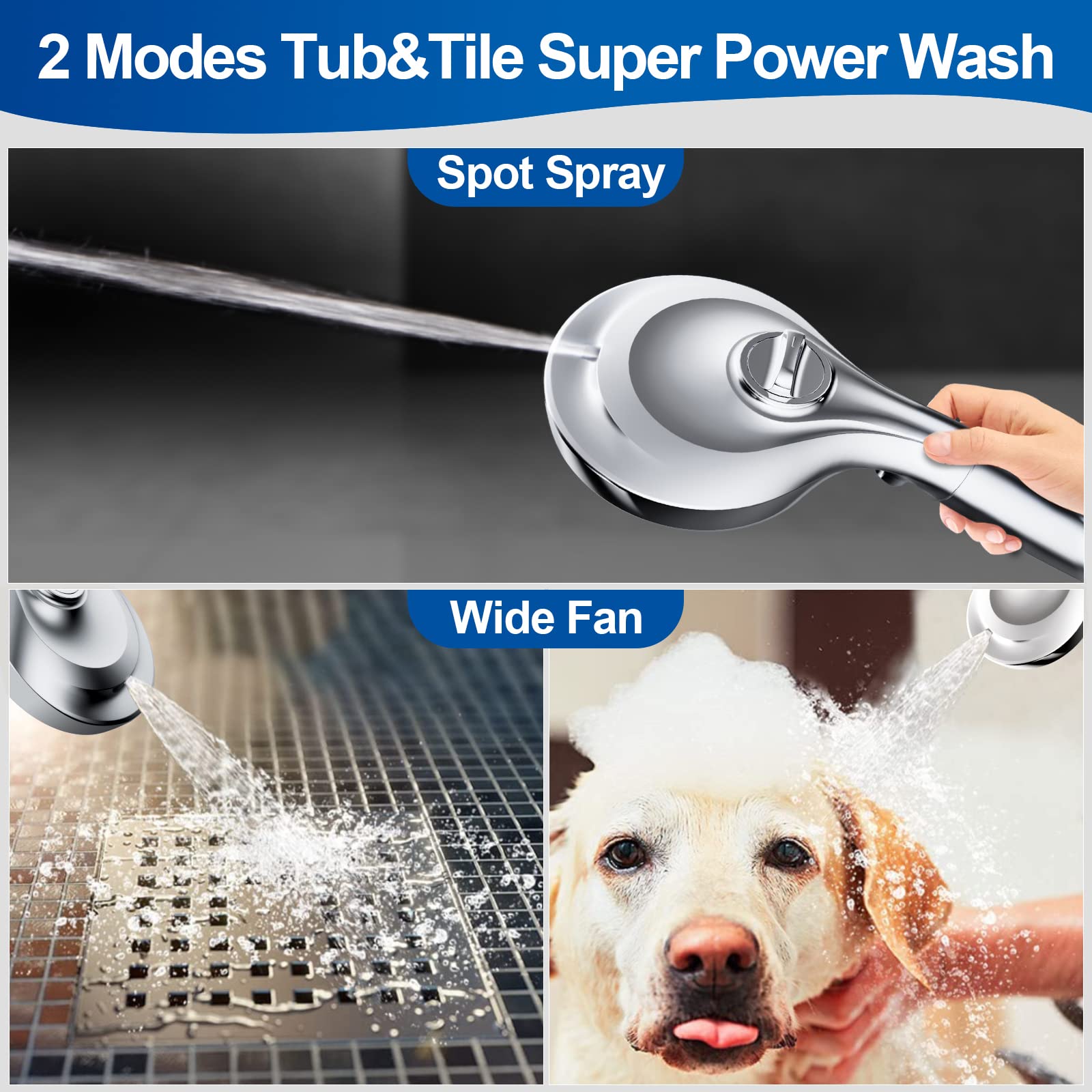 High Pressure 10-mode Detachable Shower Head & Fragrant Vitamin Replacement Shower Filter