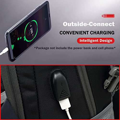 ProEtrade Backpack Bookbag for College Laptop Travel, Fit Laptop Up to 15.6 inch Multi Compartment with USB Charging Port Anti theft, Gift for Men Women (Black)