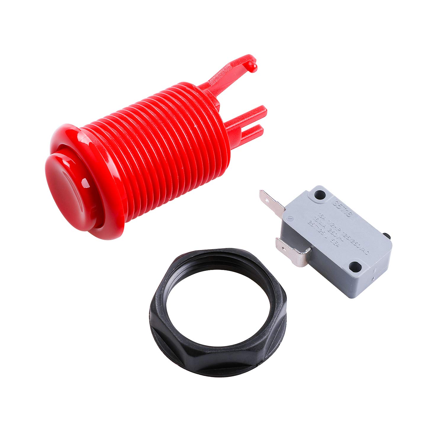 Easyget Classic Arcade Game DIY Parts for Mame USB Cabinet 2X Zero Delay USB Encoder + 2X 8 Way Classic Arcade Joystick + 18x Happ Style Push Button Blue + Red Color Kits