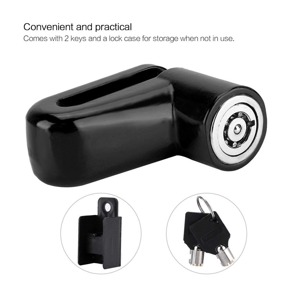Disc Brake Lock, Heavy Duty Safety Portable Brake Lock, ABS + Metal for Motorcycle Road Bike Bicycle(Black)