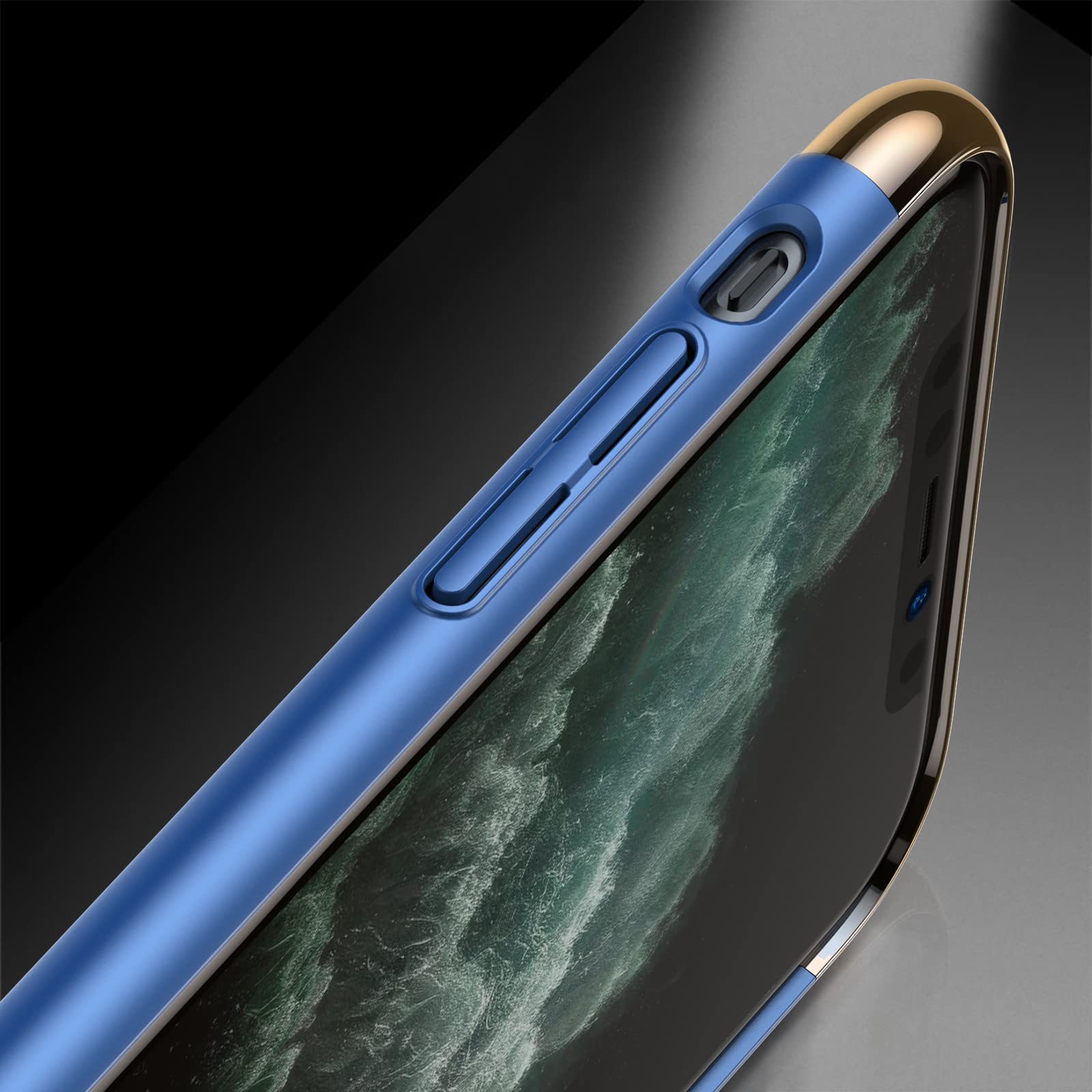 CROSYMX iPhone 11 Pro Case, 3 in 1 Ultra Thin and Slim Hard Case Coated Non Slip Matte Surface with Electroplate Frame for Apple iPhone 11 Pro (5.8'')(2019) - Dark Green