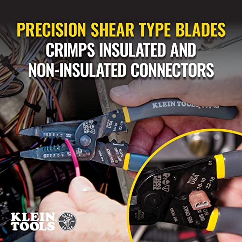 Klein Tools 1009 Multi Tool, Wire Stripper, Crimping Tool, Wire Cutter, Long-Nose Multi-Purpose Electrician Tool