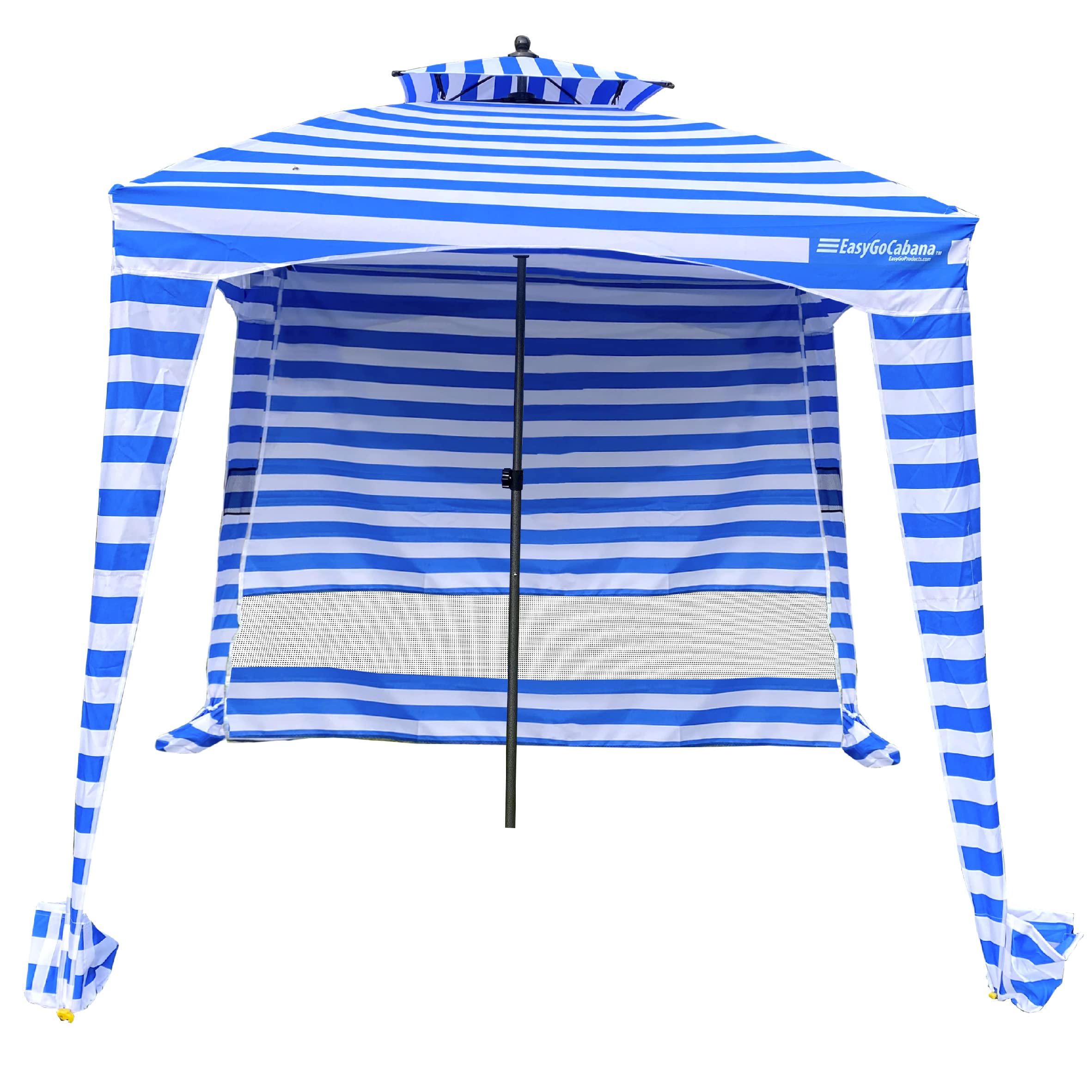EasyGO Cabana 6' X 6' Beach & Sports Cabana Stays Cool & Comfortable - Easy Assembly - Large Shade Area-Elegant & Classy,Black,EGP-CBN-001-
