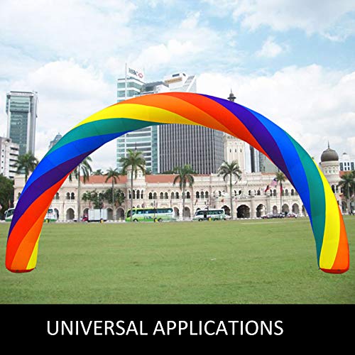 Happybuy Inflatable Rainbow Arch 26ftx10ft with 110W Blower for Advertising Party Celebration Garden