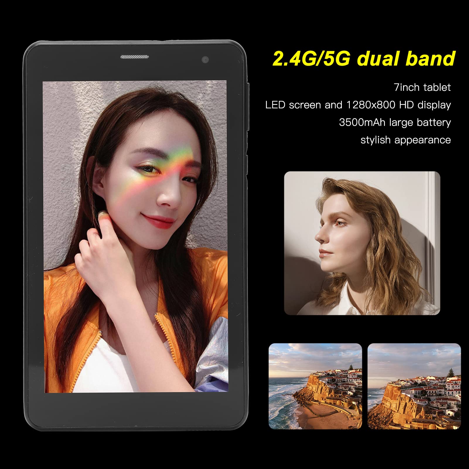 Jakoo 7 inch Tablet 2.4G 5G 2G 32G RAM 128GB Dual Band Kids Tablet Holder for Home use US Plug