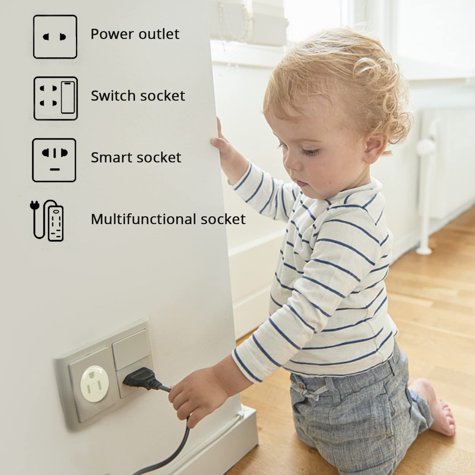 Jenbode Outlet Covers Baby Proofing, 10 Pack Safe & Secure Electric Plug Protectors, Sturdy Childproof Socket Covers for Home & Office, Easy Installation, Protect Toddlers & Babies (10 Pcs)
