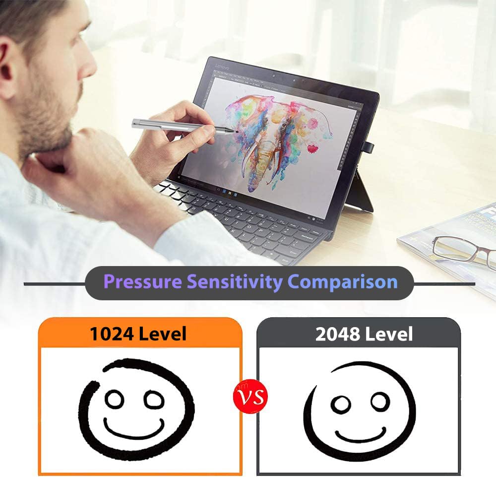 Digital Pen for Lenovo Touchscreen Laptop, Active Capacity Stylus Pen for Lenovo ThinkPad x1 Yoga Miix IdeaPad Flex 5/6 with 2048 Levels of Pressure