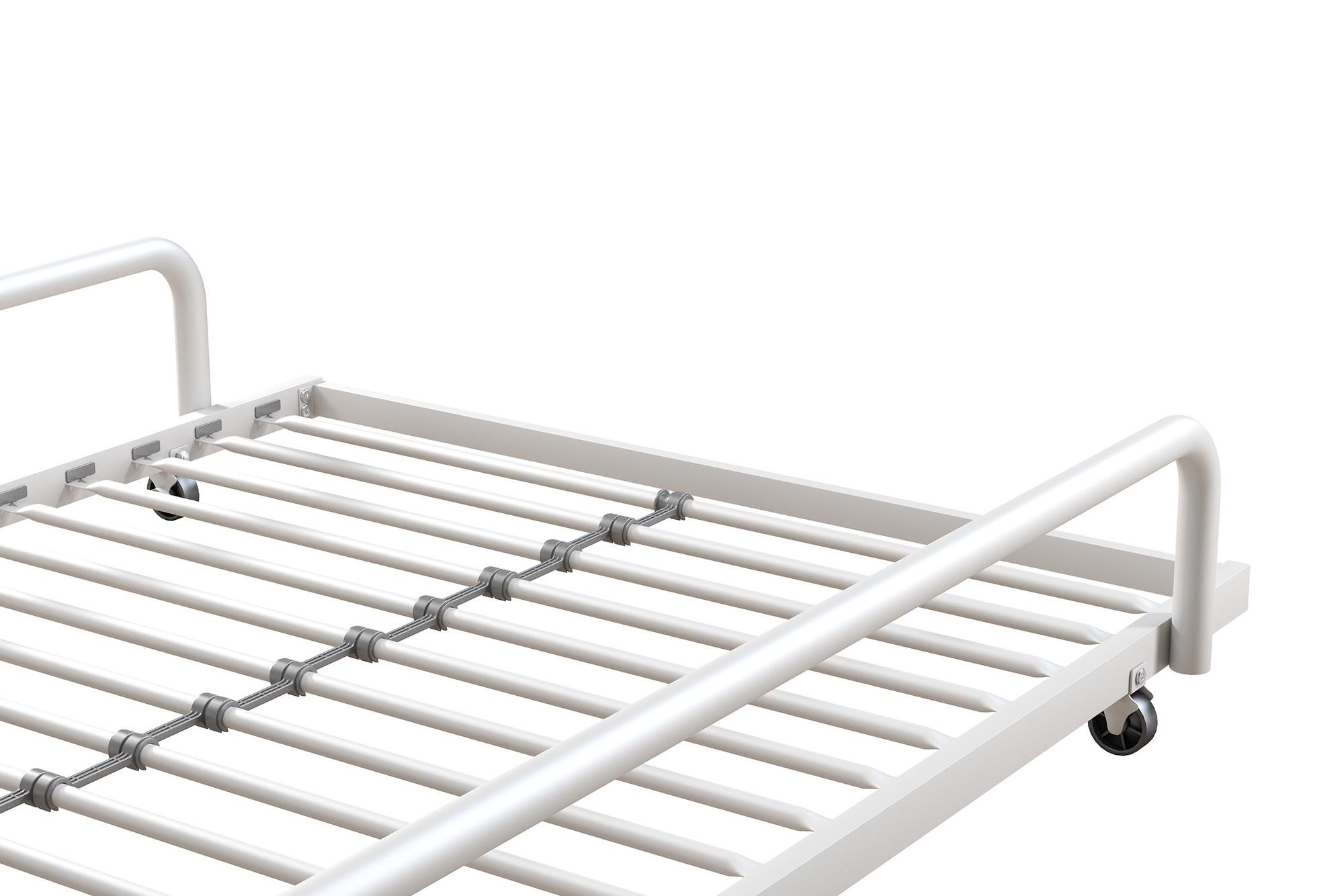 DHP Metal Trundle for Daybed Frame, Fits Twin Size, Silver