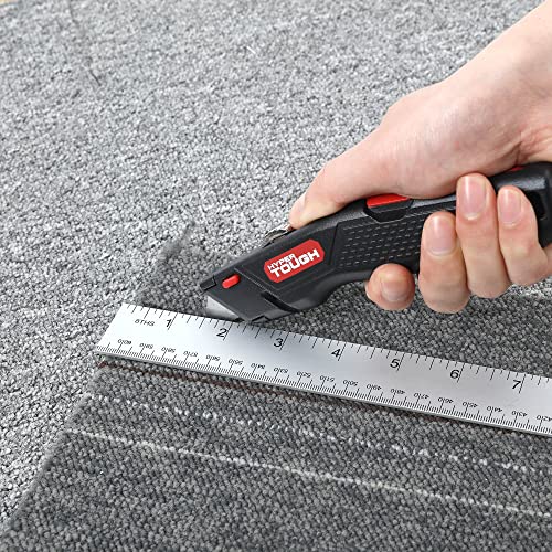 Hyper Tough QUICK-CHANGE RETRACTABLE UTILITY KNIFE + 3-BLADES Aluminum Body