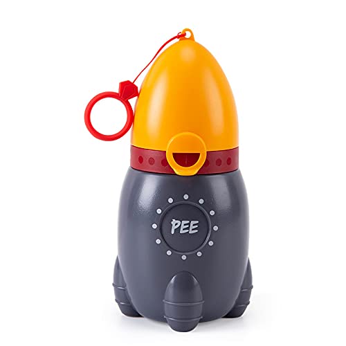 JAMBOS Portable Kids Urinal Emergency Toilet Travel Potty Pee Training Rocket Design Orange