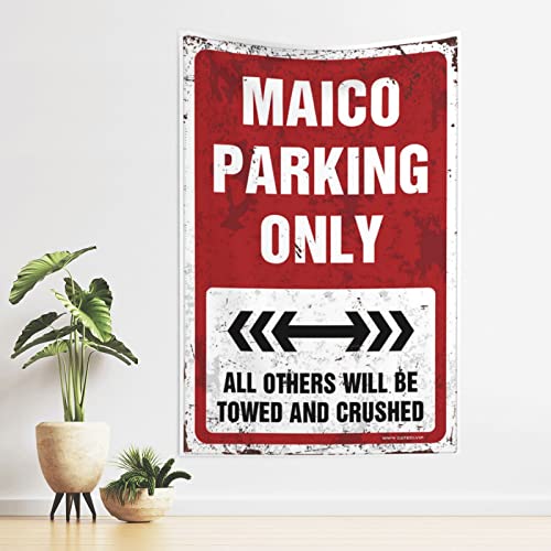 Man Cave Rules Maico Parking Only Tapestry Space Decor Vintage Decor (Size : 75X100CM)