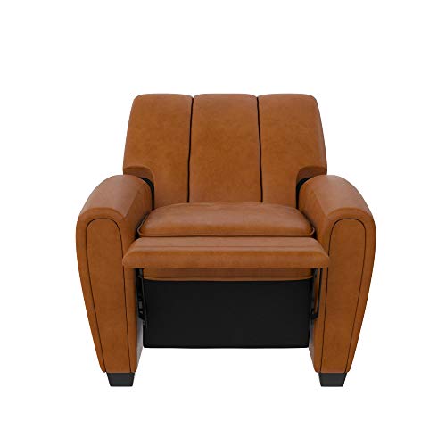 DHP Vertical Pushback, Camel Faux Leather Recliner