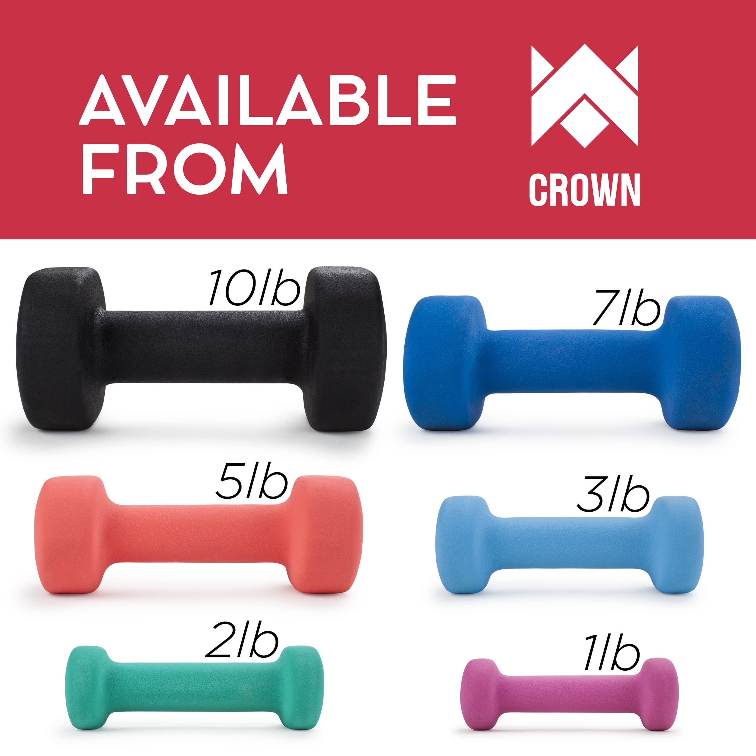 Crown Sporting Goods Pair of Neoprene Body Sculpting Hand Weights (10 LB)