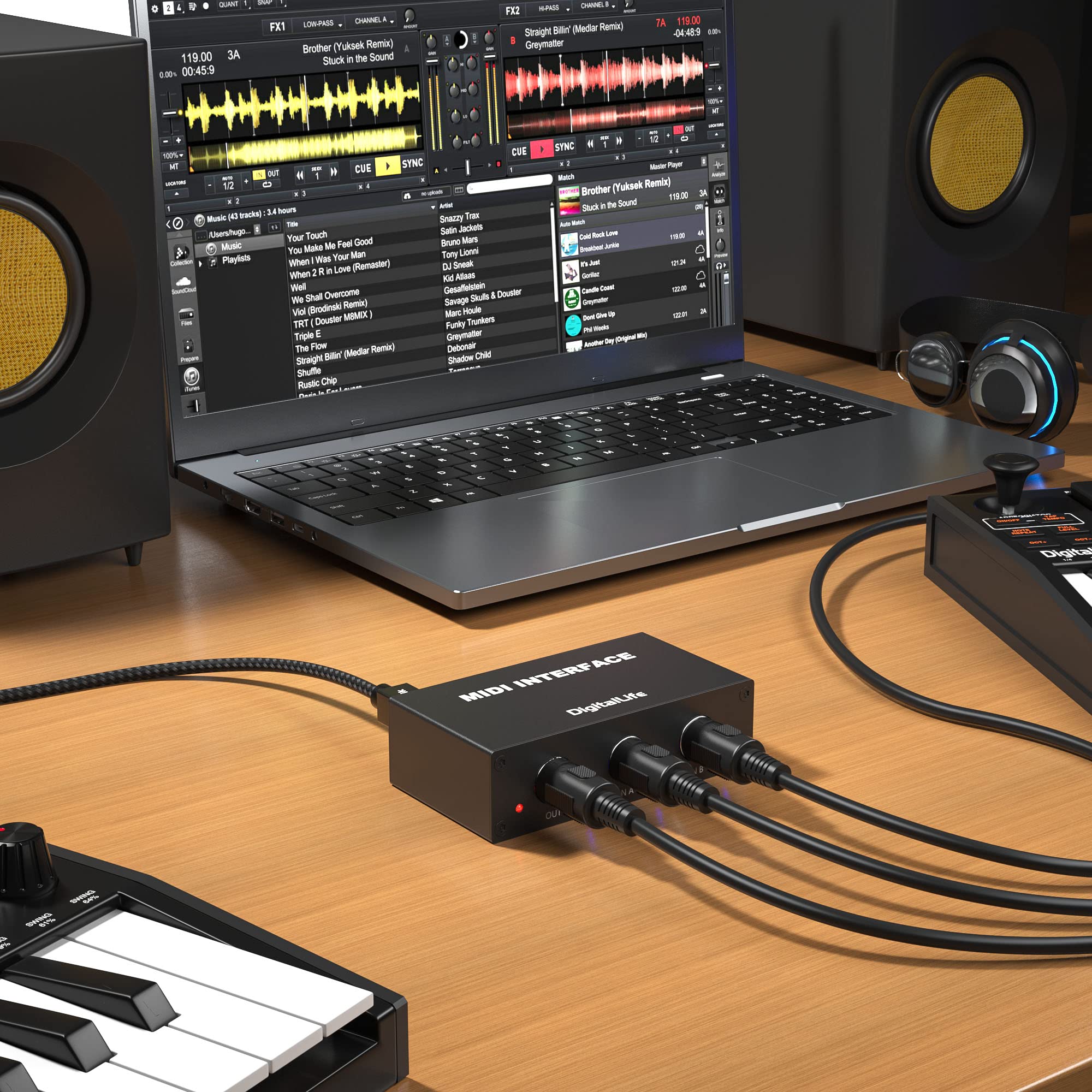 DigitalLife MIDI Interface (5-PIN) Merger Box - 2i/1o, Metal