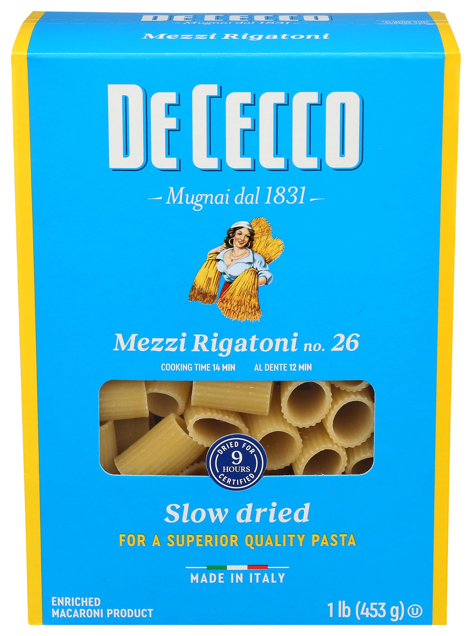 DE CECCO PASTA Mezzi Rigatoni, 16 OZ