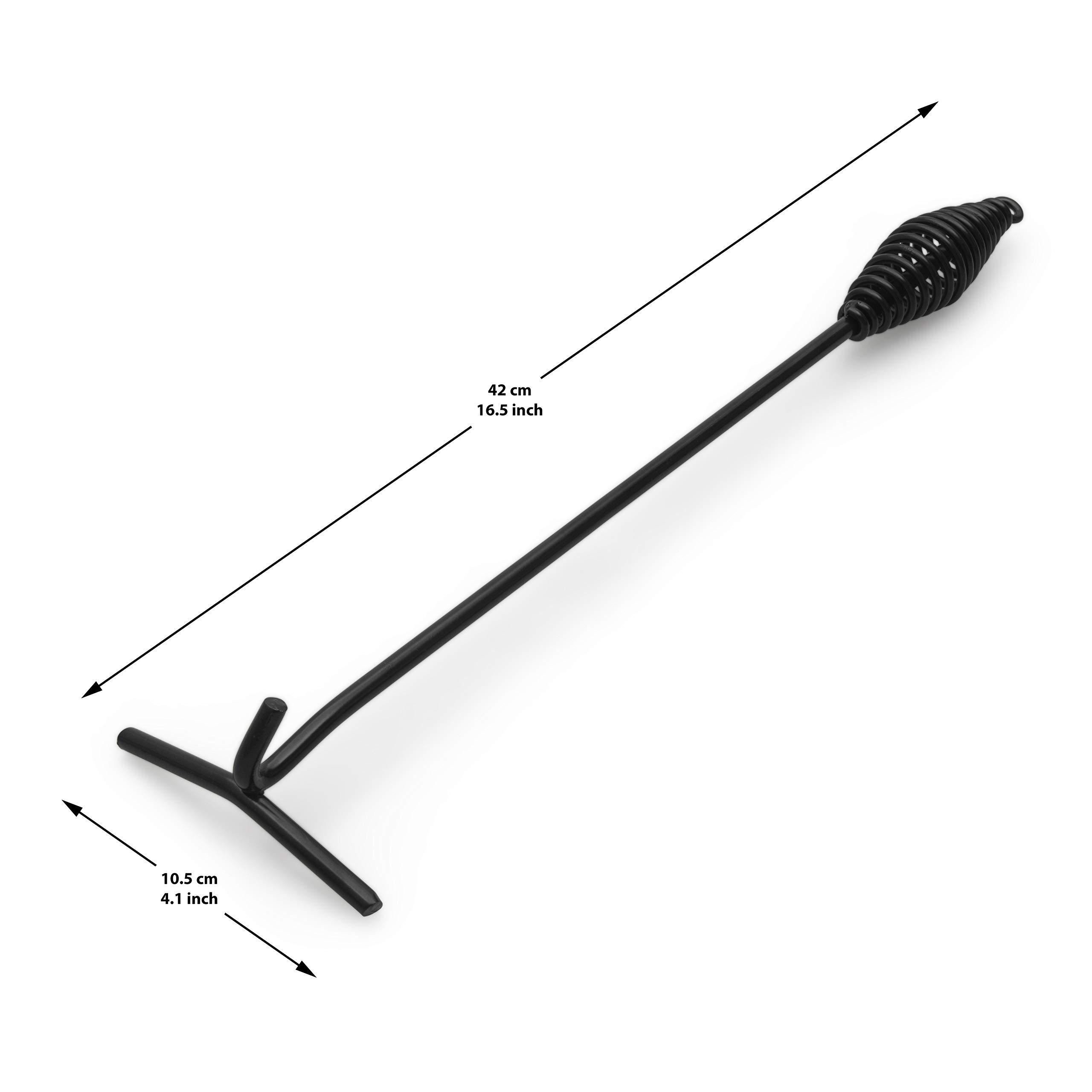 GLOCHYRA Camp Dutch oven Lid lifter 16.5" and Stand 10.6" - 2 piece set -Dutch oven camp cooking accessories, cooking trivet and Cast iron Lid lifter-comes with a storage bag
