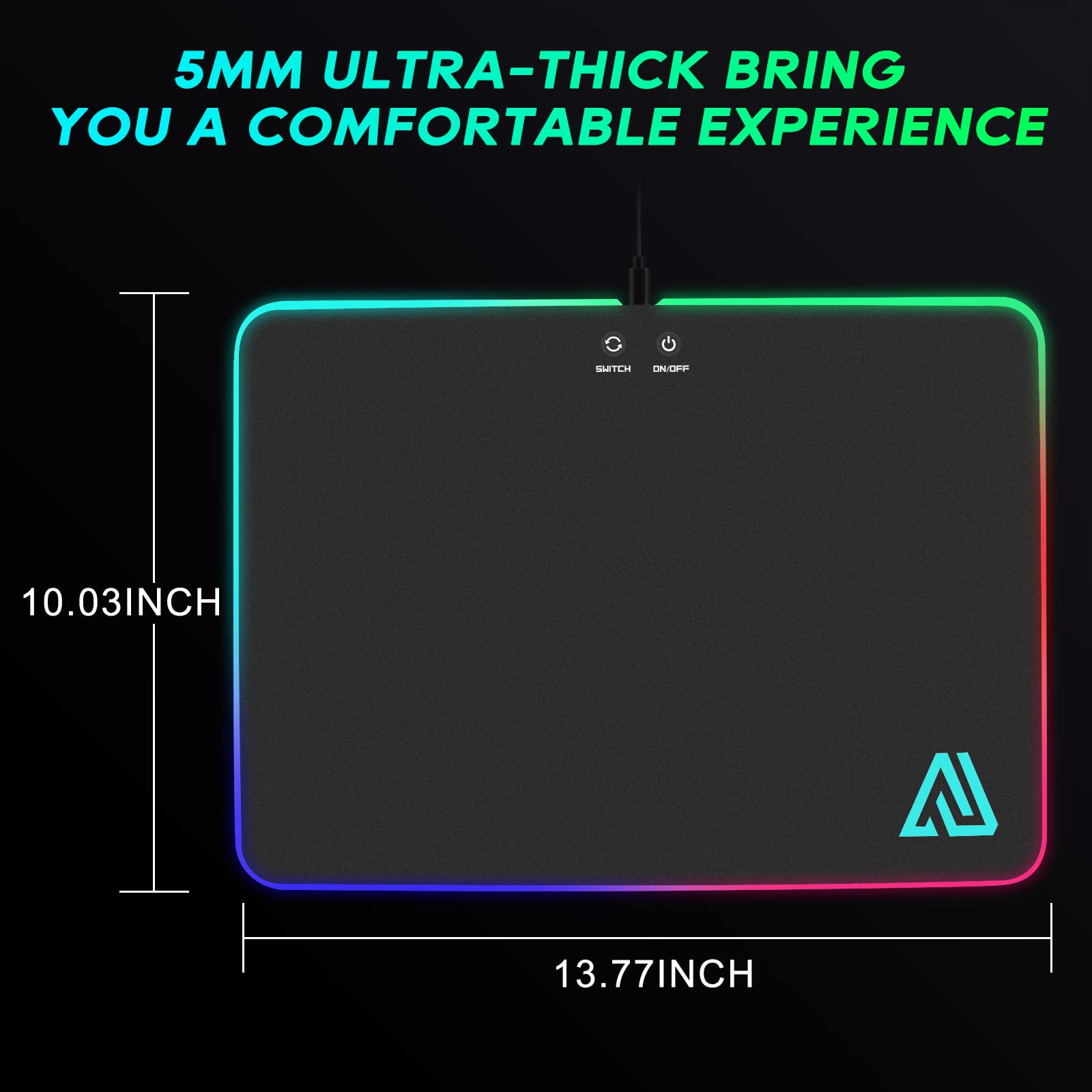 Gaming Mouse Pad Micro Texture Surface Anti-Slip Rubber Base Waterproof Mouse Pad Laptop Gaming 13.77X 10.03 X 0.19Inch