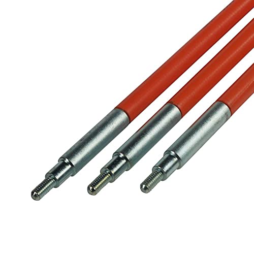 Klein Tools 56312 Lo-Flex Fish Rod Set, with Splinter Guard Coating and Stainless Steel Connectors, Bullet Nose and Hook Attachments, 12-Foot