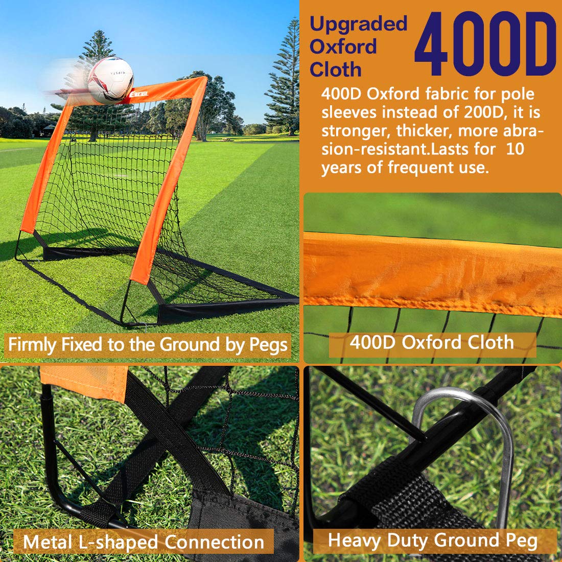 Dimples Excel Soccer Goal Soccer Net for Backyard 4'x3', 1 Pack