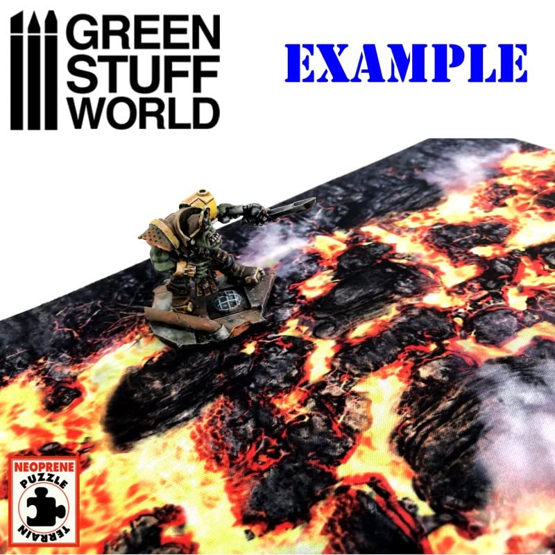 Green Stuff World for Models and Miniatures β Neoprene Terrain Set - Lava River 1648