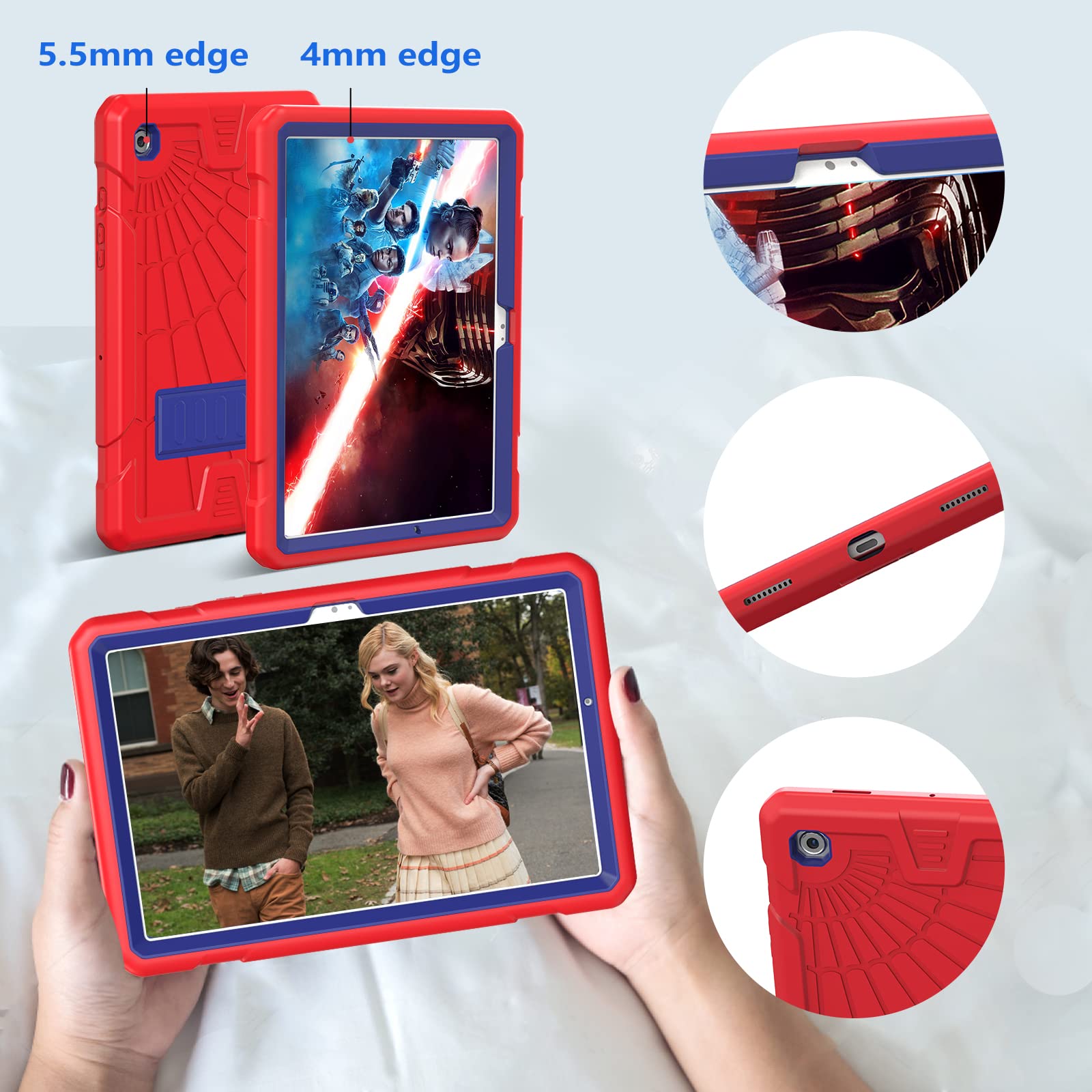 Herize Samsung Galaxy Tab A8 Case 10.5 Inch 2022 for Kids Boys | SM-X200/SM-X205/SM-X207 Cover with Kickstand | Three-Layer Silicone Shockproof Rugged Protective Case for Galaxy Tab A8 10.5 Inch