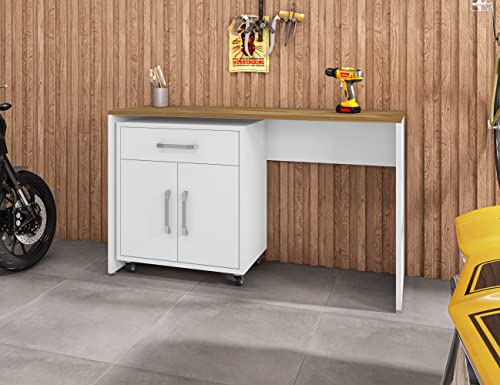 Manhattan Comfort Eiffel Garage Cabinets and Storage System, Set of 2, White
