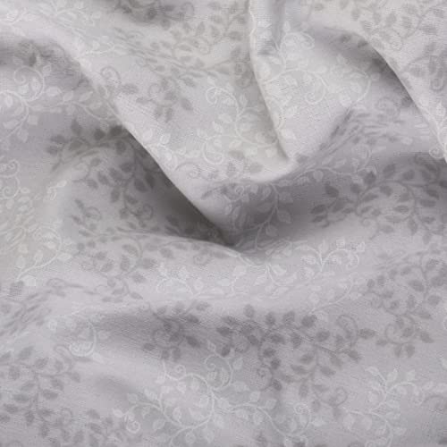 Mook Fabrics Flannel Leaves, Vapor Blue
