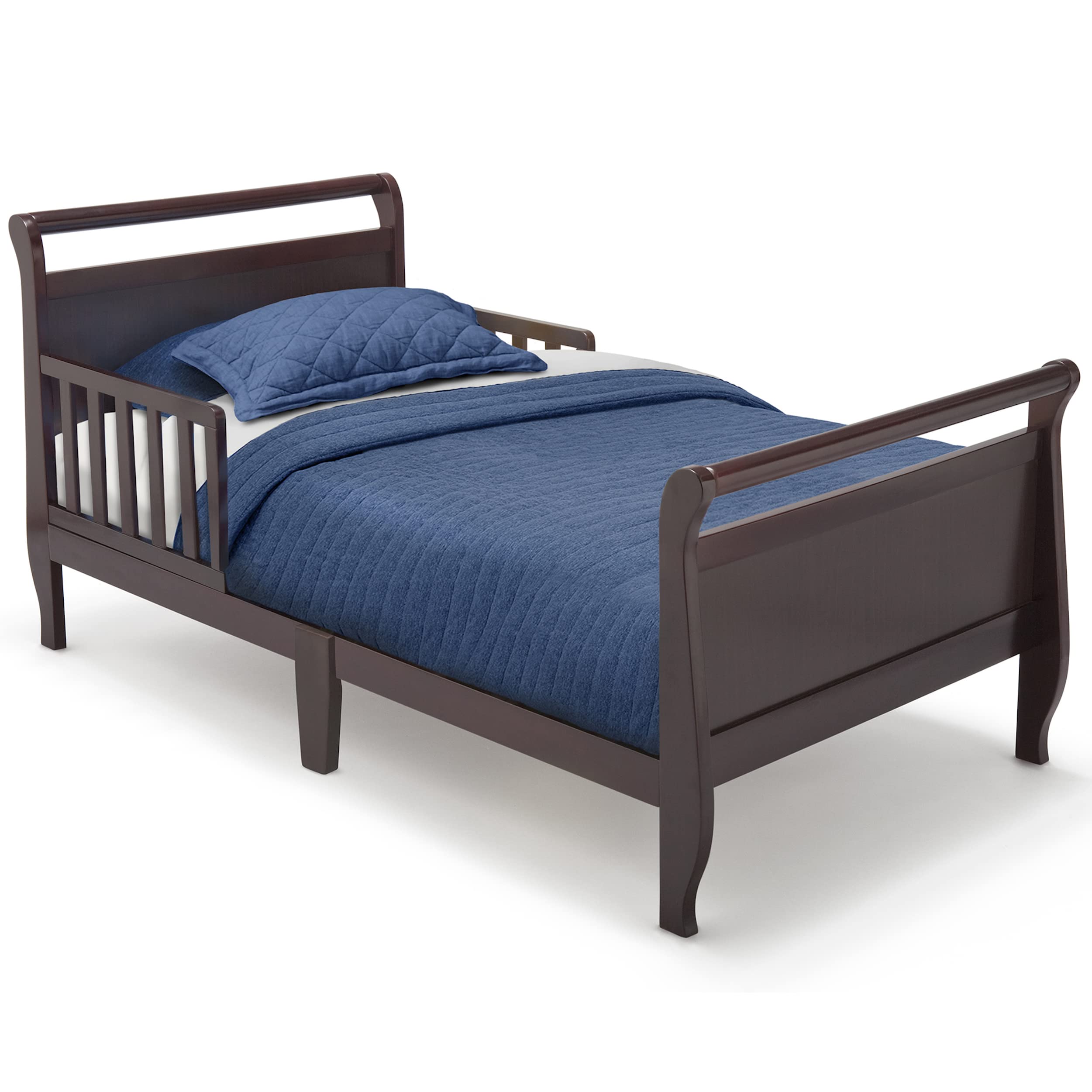Delta Children Wood Toddler Bed Sleigh, Crib, Black Cherry Espresso