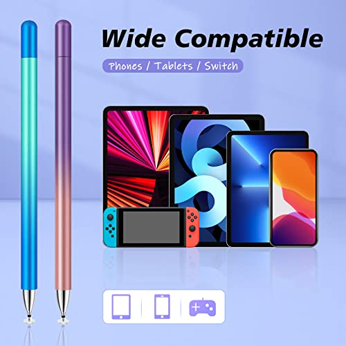 Stylus Pens for Touch Screens - StylusHome Gradient Universal Stylus Pen with 4 Magnetic Caps + 4 Extra Tips for Apple/iPhone/iPad pro/Mini/Air/Android All Capacitive Touch Screens (Purple/Blue)