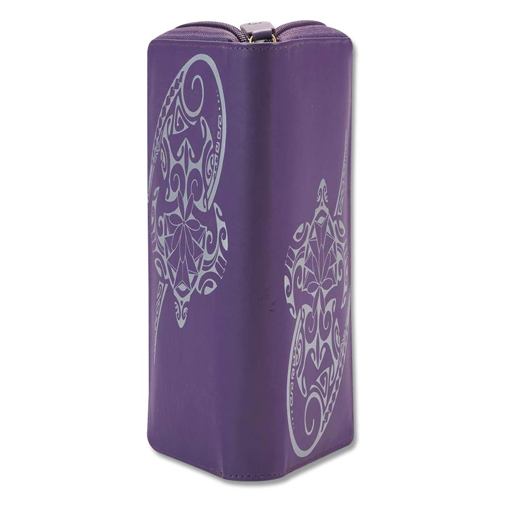Polynesian Turtle Tattoo Wallet for Women, Genuine Leather, Tahitian Tattoo art by Teva Lowy (Black) from NAKOA