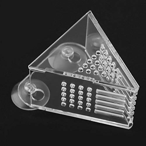 Pssopp Aquarium Cone Red Worm Feeder Fish Tank V-Shape Brine Shrimp Feeder Acrylic Fish Feeding Cup with Suction Cups and Tweezer